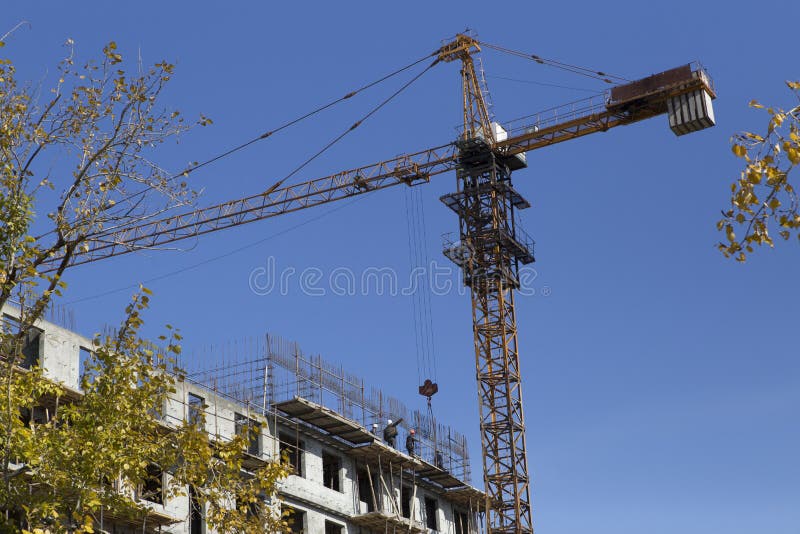 Start of Construction of a High-rise Concrete Building Stock Image ...