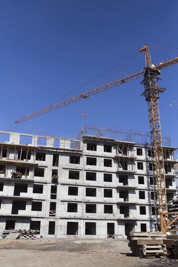 Start of Construction of a High-rise Concrete Building Stock Image ...