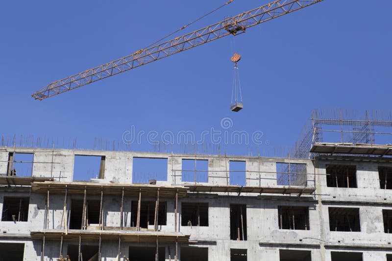 Start of Construction of a High-rise Concrete Building Stock Photo ...