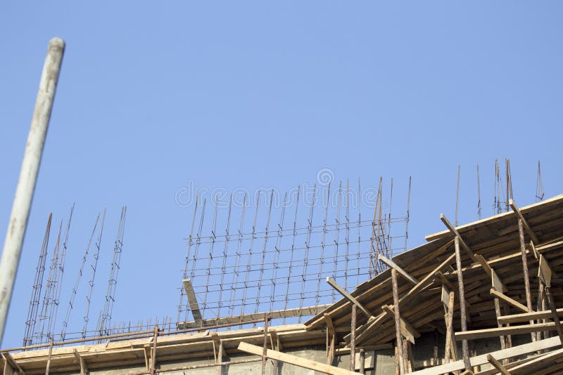 Start of Construction of a High-rise Concrete Building Stock Image ...