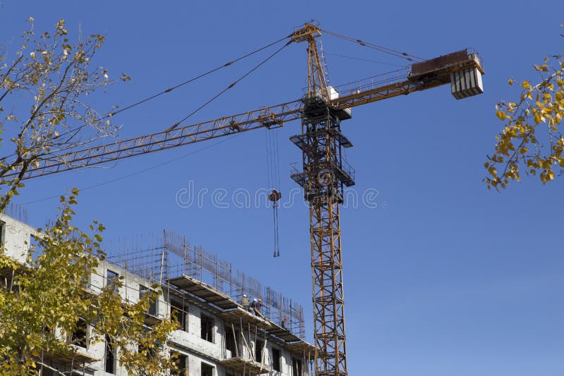 Start of Construction of a High-rise Concrete Building Stock Photo ...