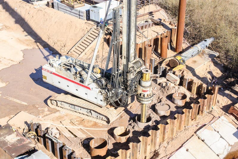 Drilling Wells for Piles on the Shore Editorial Image - Image of ...