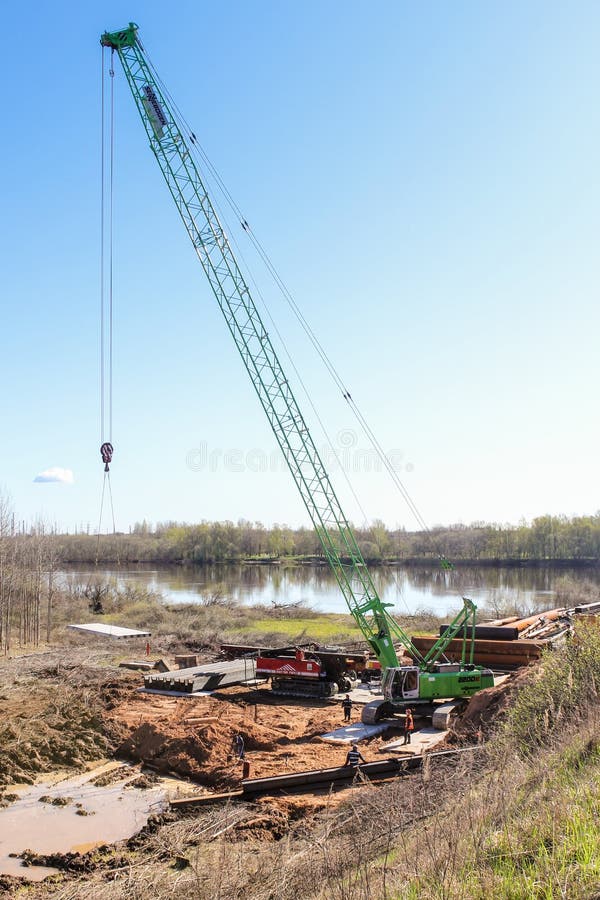 Self-propelled Crane at the Construction Site Editorial Image - Image ...