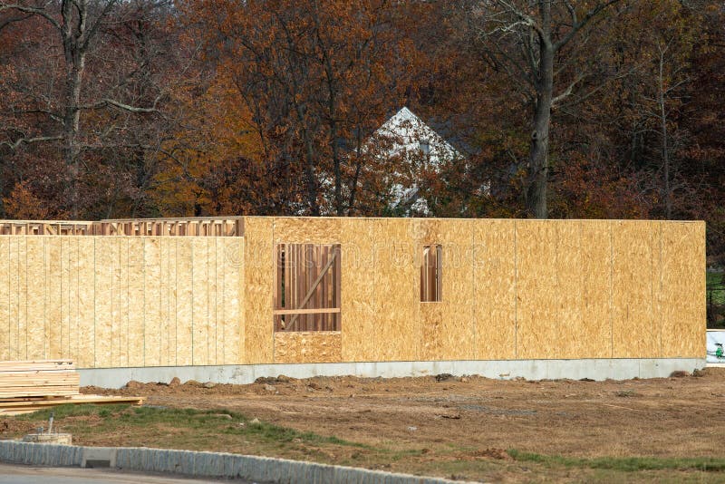 Start of Construction a Plywood House Stock Photo - Image of sunny ...