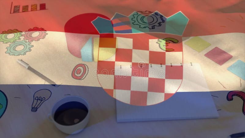 At Start Crest Emerging Over Charts Being Manipulated by Hand while ...