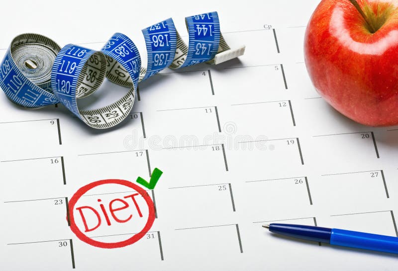 Start Date the Calendar Diet Stock Photo - Image of view, instrument ...