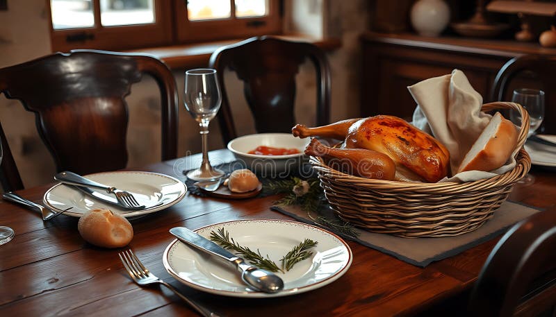 Breakfast Table Setting with Pastries and Coffee, Inviting and Cozy ...