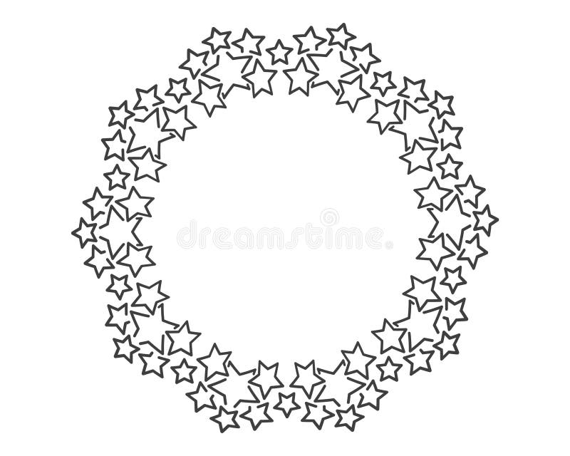 Start Decoration Frame in Vector. Stars Abstract Round Border Stock ...