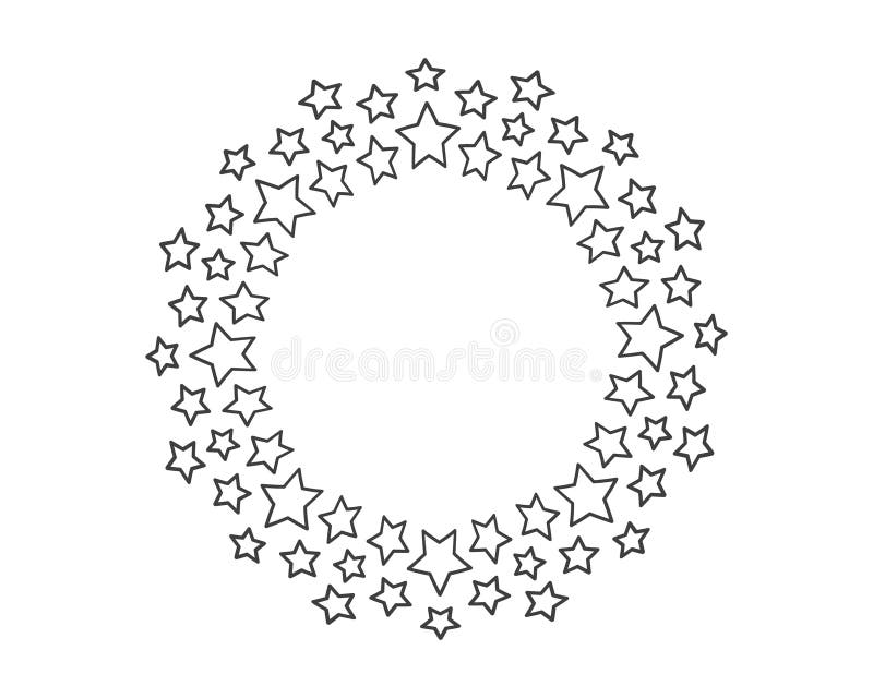 Start Decoration Frame in Vector. Stars Abstract Round Border Stock ...