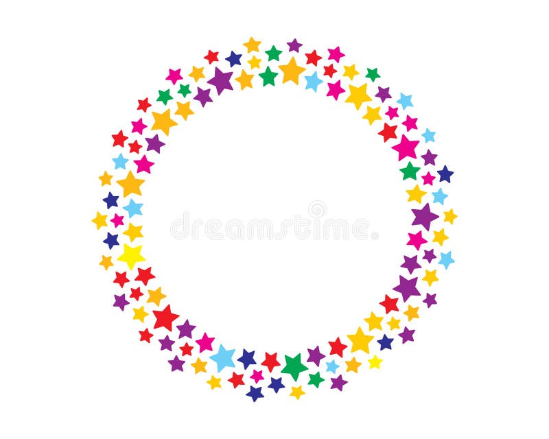 Start Decoration Frame in Vector. Stars Abstract Round Border Stock ...