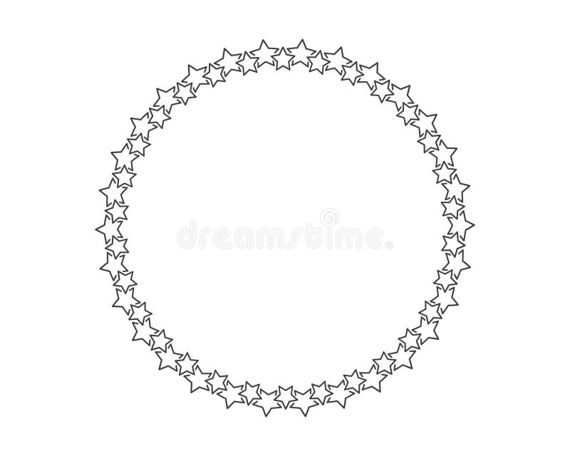 Start Decoration Frame in Vector. Stars Abstract Round Border Stock ...