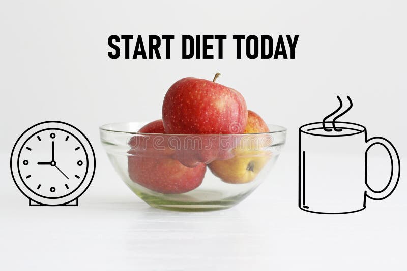 Start Diet Today is Shown Using the Text Stock Image - Image of fitness ...