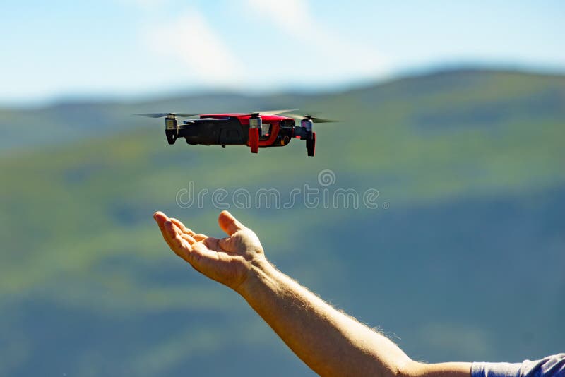 Start the Drone, Launching from Hand Stock Image - Image of aerial ...