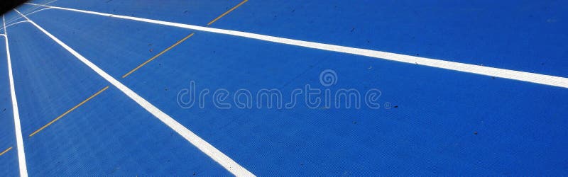 Blue Runway. the Start and End of the Stadium Track Stock Image - Image ...