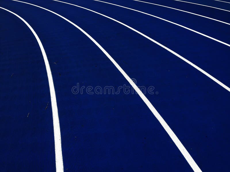 Blue Runway. the Start and End of the Stadium Track Stock Image - Image ...