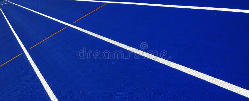 Blue Runway. the Start and End of the Stadium Track Stock Image - Image ...
