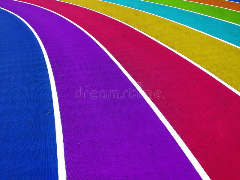 Colorful Runway. the Start and End of the Stadium Track Stock Photo ...