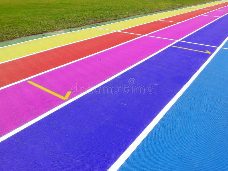 Colorful Runway. the Start and End of the Stadium Track Stock Image ...