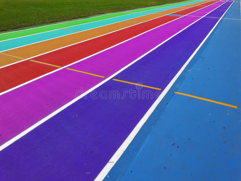 Colorful Runway. the Start and End of the Stadium Track Stock Photo ...