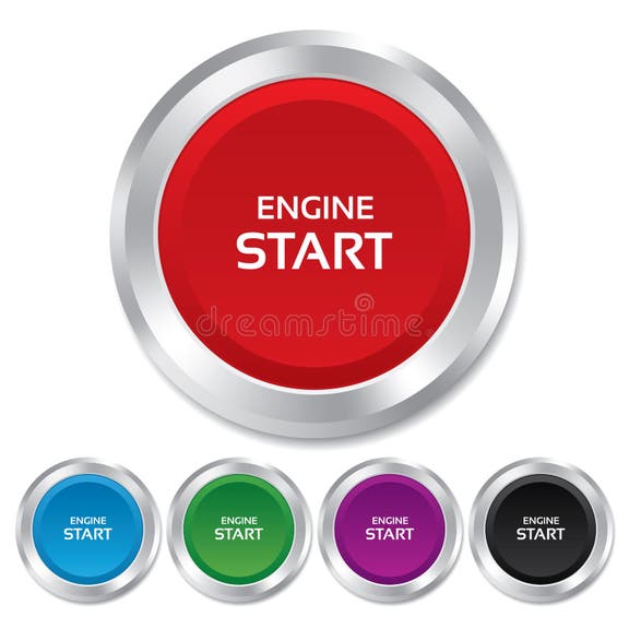 Start Engine Sign Icon. Power Button Stock Vector - Illustration of ...
