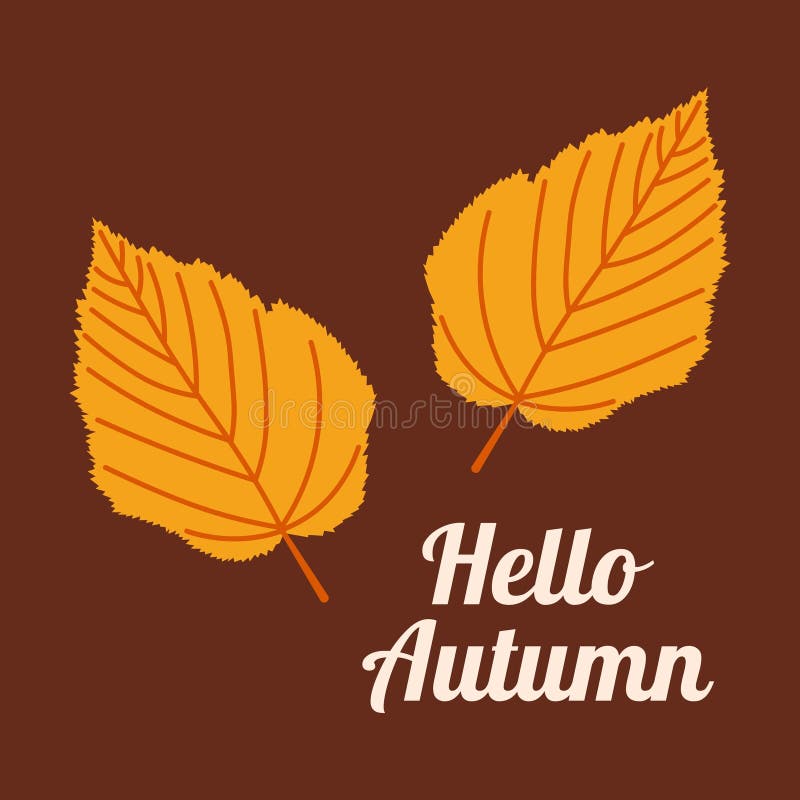 Start of Fall. Cozy Autumn Postcard. Lettering Hello Autumn. Warm ...