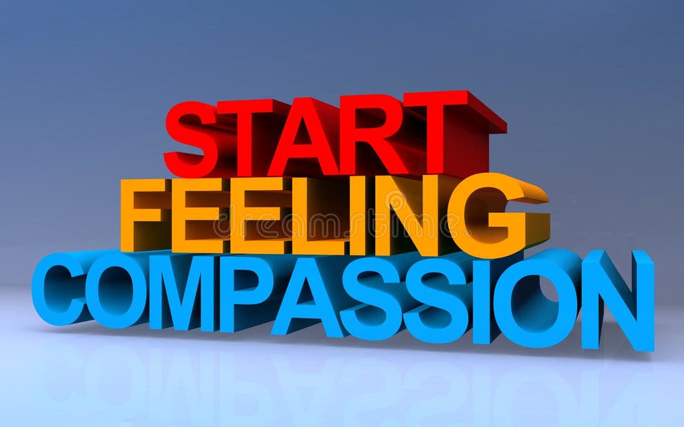 Start Feeling Compassion on Blue Stock Illustration - Illustration of ...