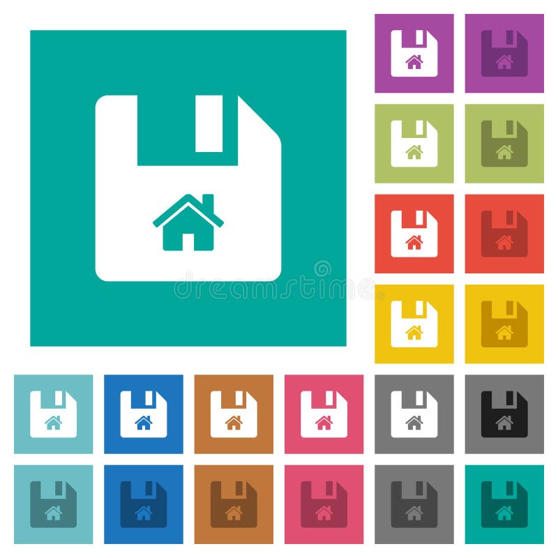 Start File Square Flat Multi Colored Icons Stock Vector - Illustration ...