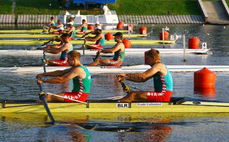 At the Start of Finals in Rowing Editorial Stock Image - Image of goal ...