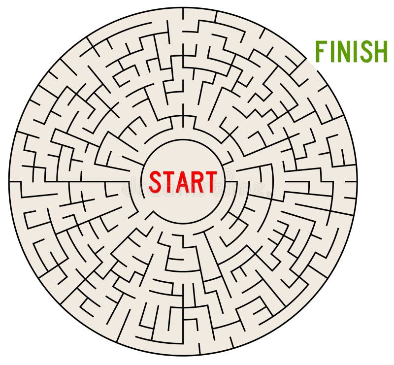 Complicated labyrinth stock illustration. Illustration of design - 7216741