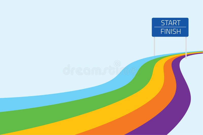 Start and Finish Line with Colorful Path Stock Vector - Illustration of ...