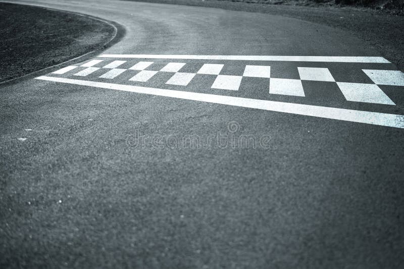 Start Finish Line on Windy Asphalt Road Stock Photo - Image of race ...