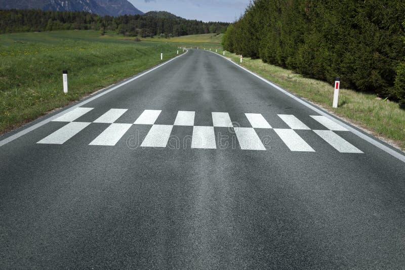 Road from the Ground Level with Green Bokeh Background Stock Image ...