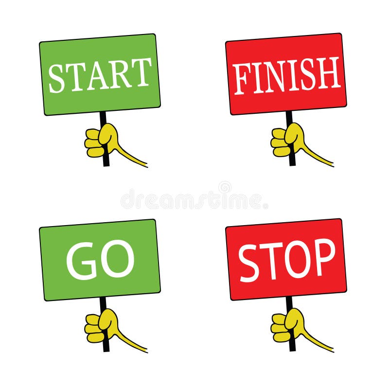 Start and Finish Signboard Color Vector Stock Vector - Illustration of ...
