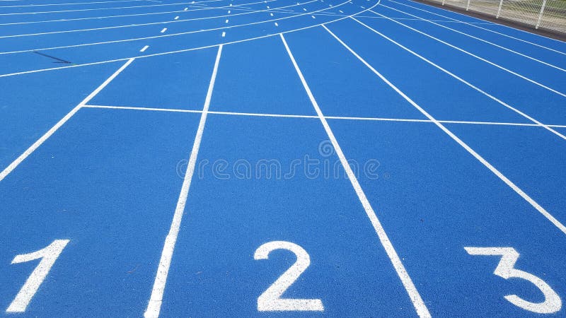 Start Finish Start Stadium and Running Track Numbered from One To Three ...
