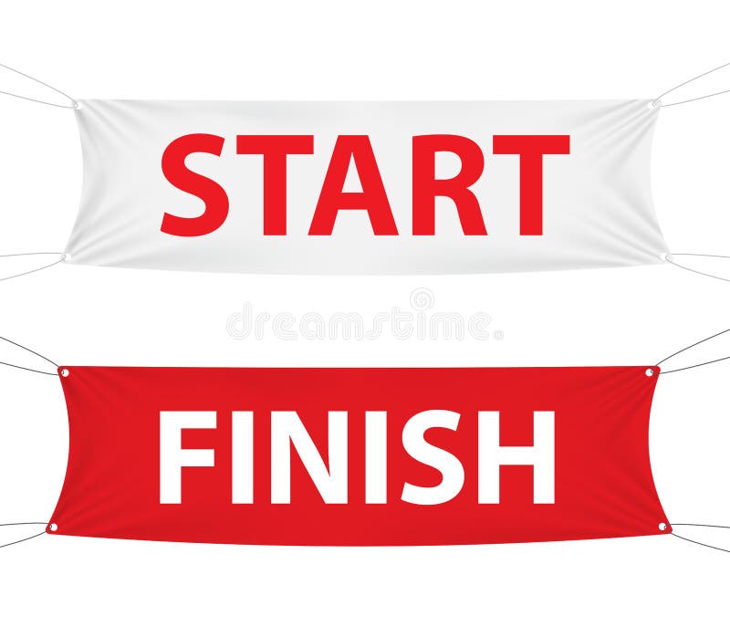 Start and Finish Textile Banner Template.Vector Illustration Stock ...
