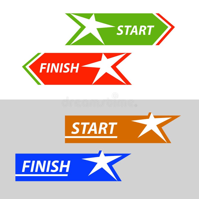 Start and Finish, Vector Sticker, Button an Image Stock Vector ...