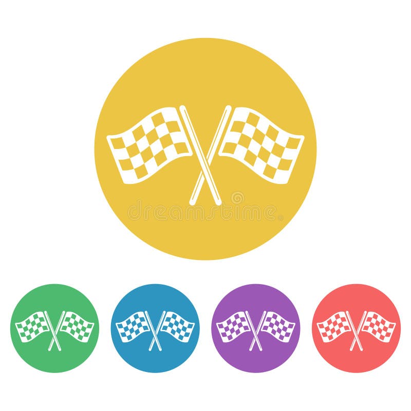 Start Flags Set of Vector Colored Round Icons Stock Vector ...