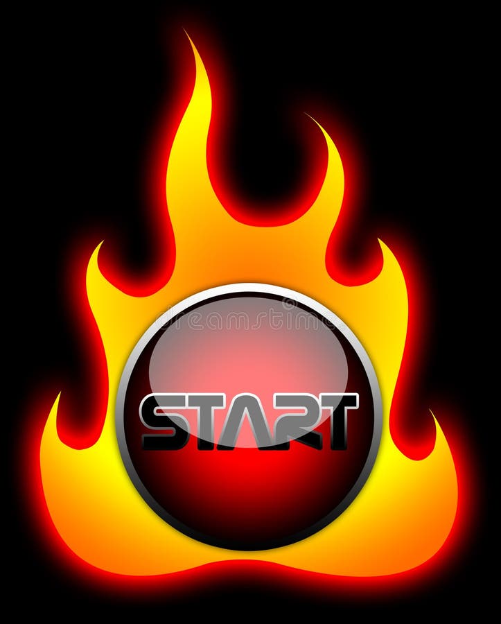 Start Flame Button stock illustration. Illustration of beginning - 17113459
