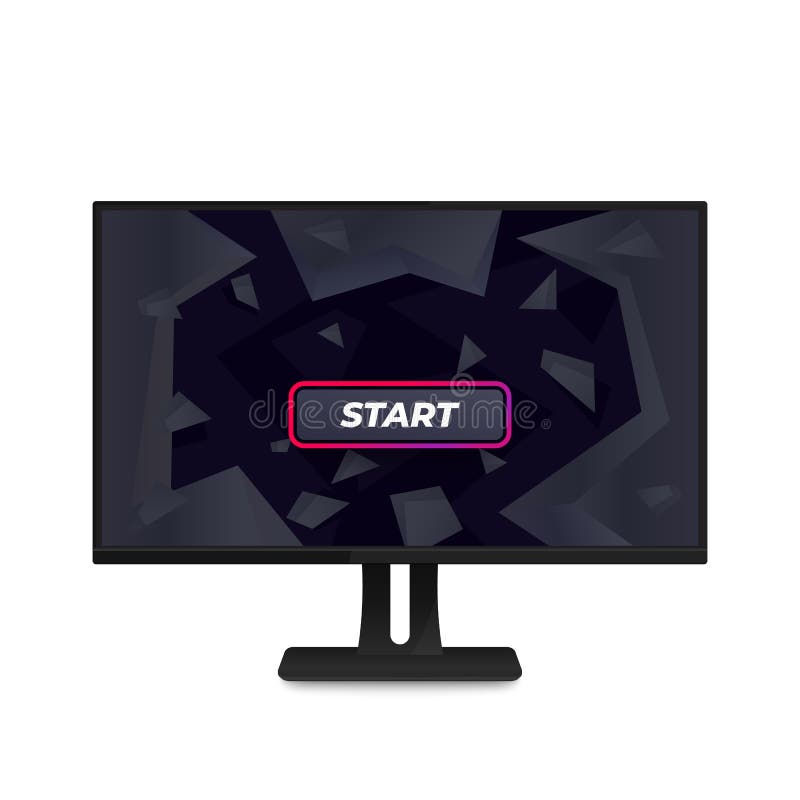 Start Game Button on Abstract Dark Background Stock Vector ...