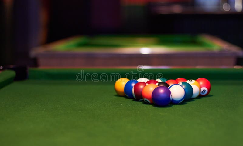 The Start of a Game. Cropped Shot a Pool Table Just before a Game ...