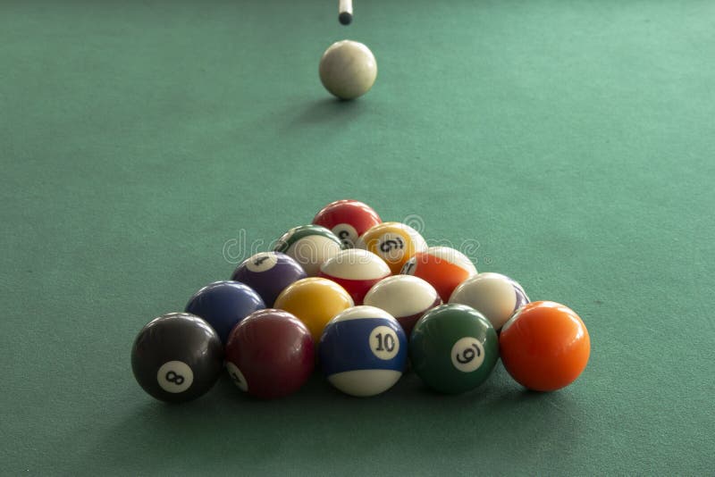 The Start of a Game of Pool in the Pool Hall Stock Photo - Image of ...