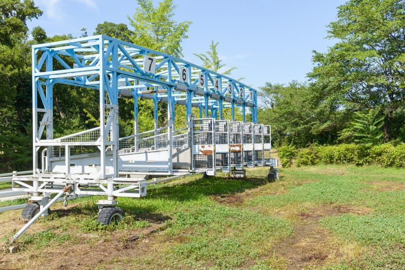 Start Gates for Horse Races Stock Photo - Image of outside, race: 60096494