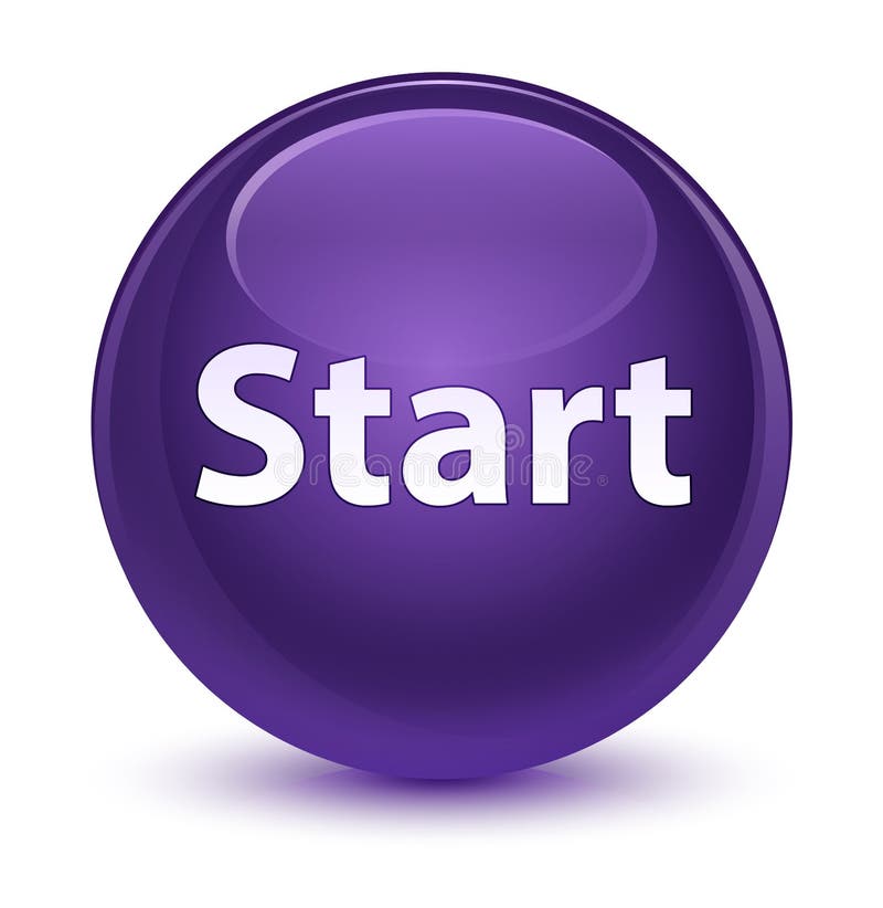 Start Glassy Purple Round Button Stock Illustration - Illustration of ...