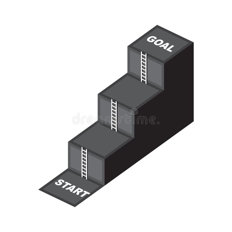 Start and Goal Target Way Challenge To Success with Ladder Stock Vector ...