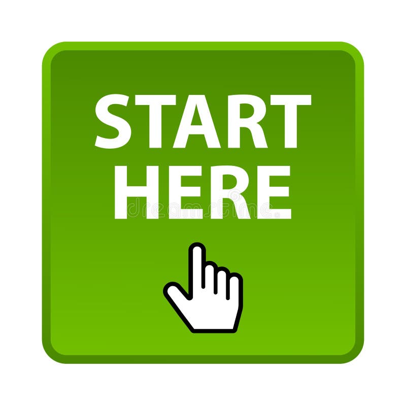 Start here button stock vector. Illustration of communication - 217919511