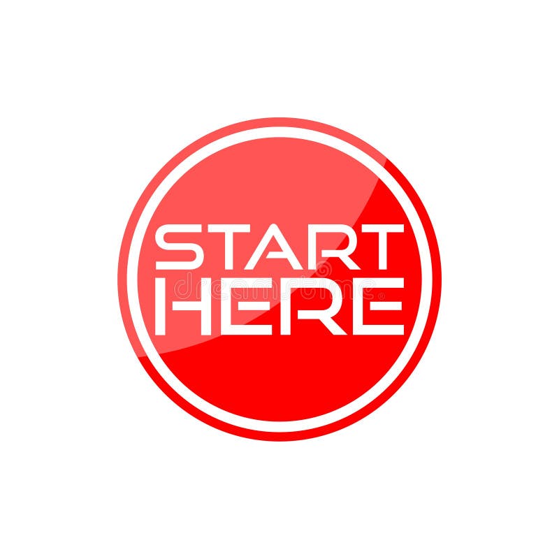 Start Here Sign, Start Here Icon, Start Here Button, 6 Colors Included ...