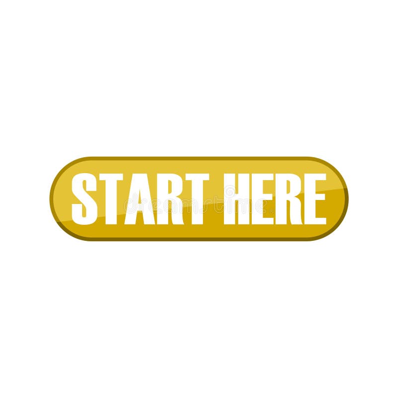 Start Here Sign, Start Here Icon, Start Here Button Stock Vector ...