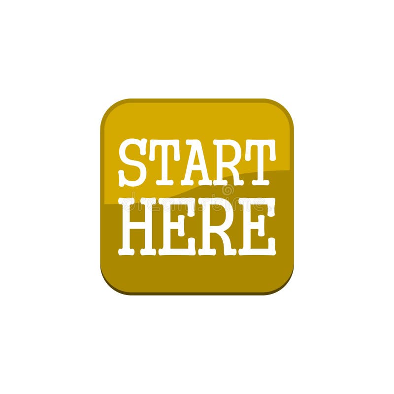 Start Here Sign, Start Here Icon, Start Here Button Stock Vector ...