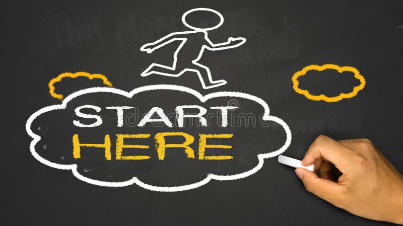 Start here stock photo. Image of personal, concept, sign - 40137032