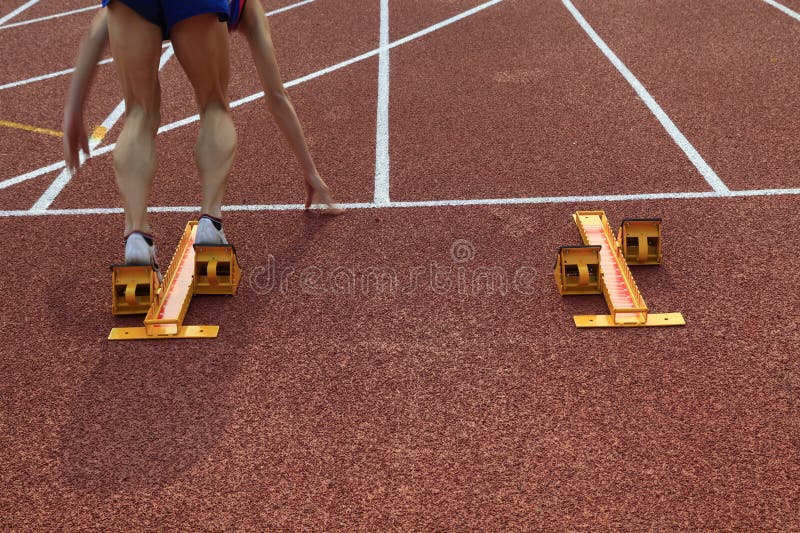 Start of a Hundred Meters Race Stock Photo - Image of closeup ...